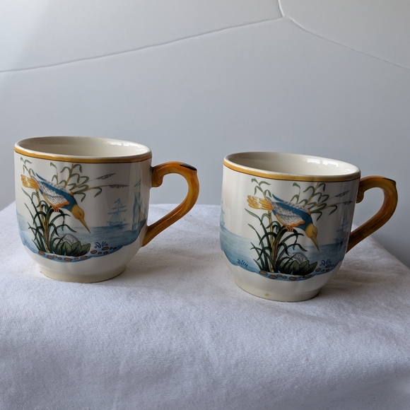 Gien | Dining | Faiencerie De Gien Caraibes Magellan Flat Cups 2 ...
